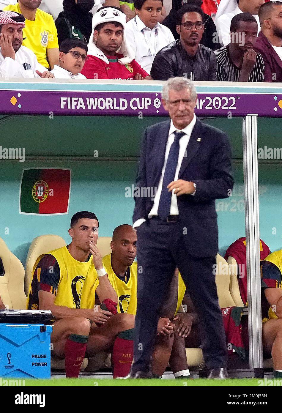 Portugal's Cristiano Ronaldo watches from the bench during the FIFA ...