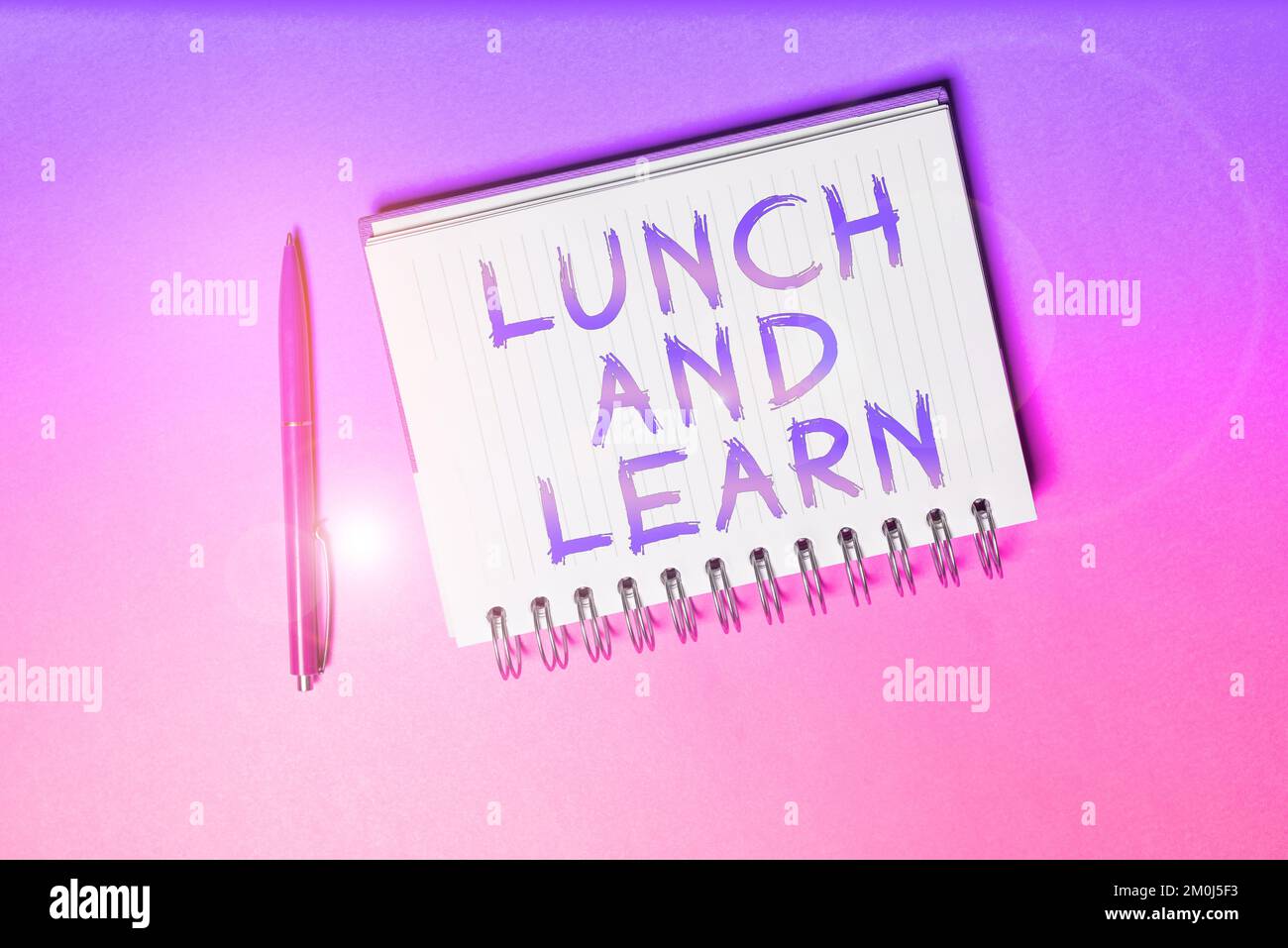 Text showing inspiration Lunch And Learn. Concept meaning Have meal and ...