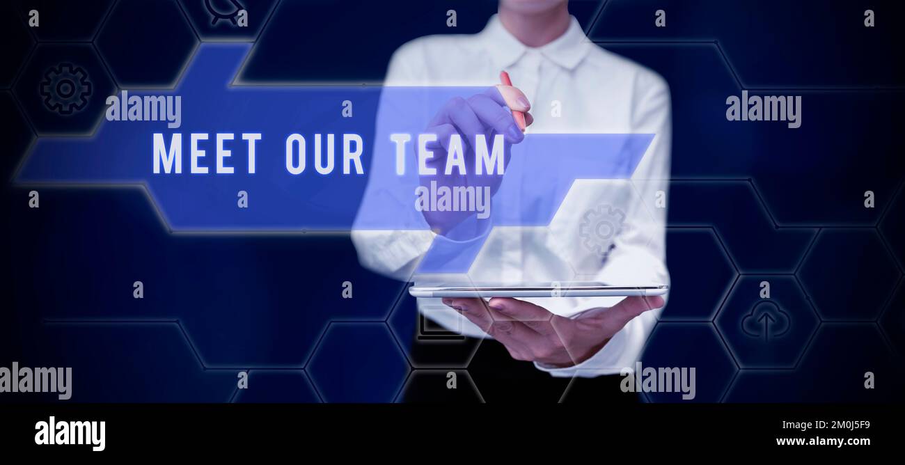 Writing displaying text Meet Our Team. Word Written on introducing ...