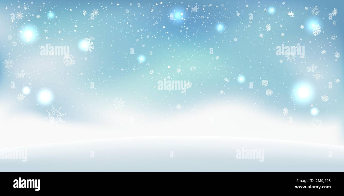 Winter Christmas snow blue clouds sky and hill Stock Vector Image & Art ...