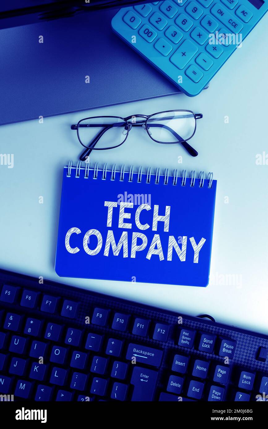 Text showing inspiration Tech Company. Business showcase a company that ...