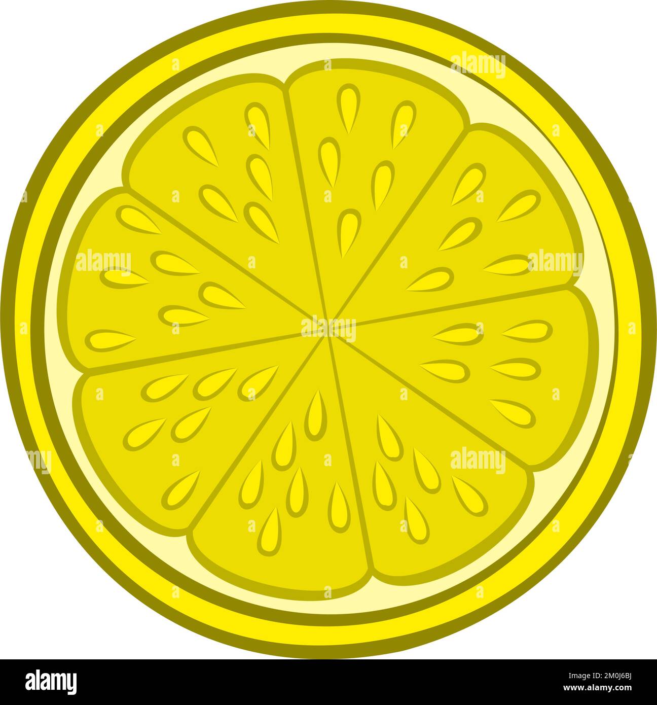 Illustration of Juicy Stylized Half Lemon with Peel. Icon for Food Apps ...