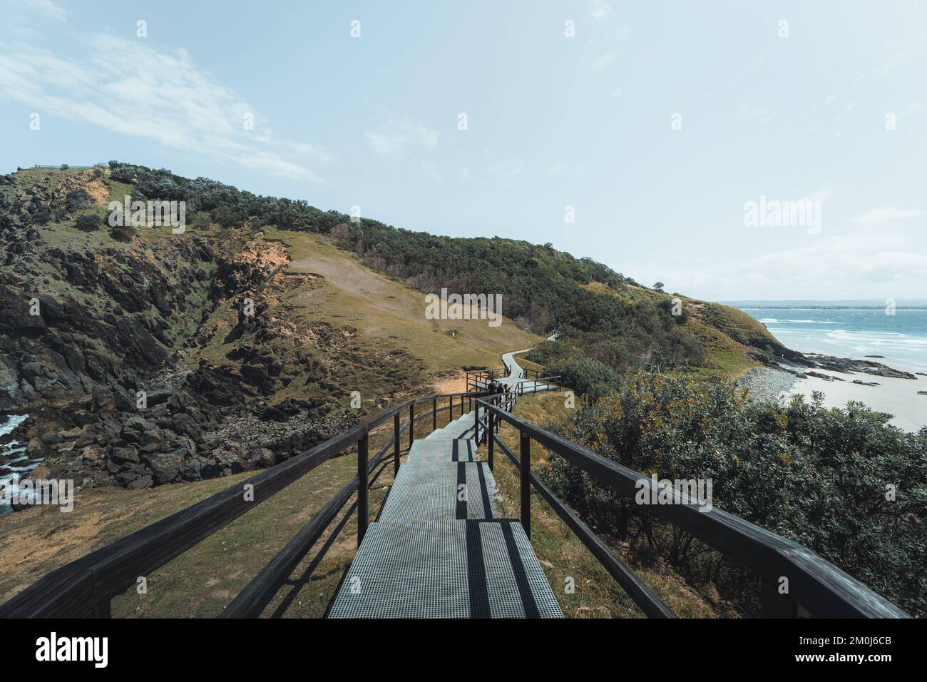 A beautiful walkway next to the Little Wategos beach Stock Photo - Alamy