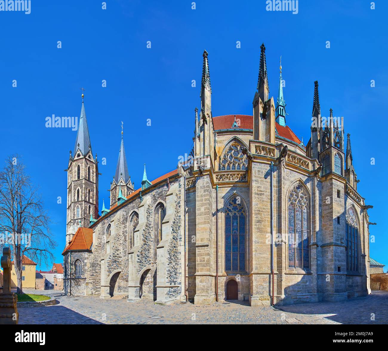 The medieval St Bartholomew Parish Church is one of the main landmarks ...