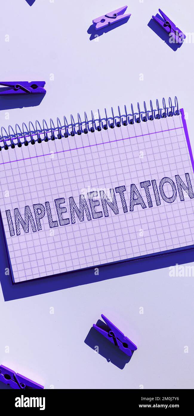 Text caption presenting Implementation. Business showcase The process ... Text caption presenting Implementation. Business showcase The process ...