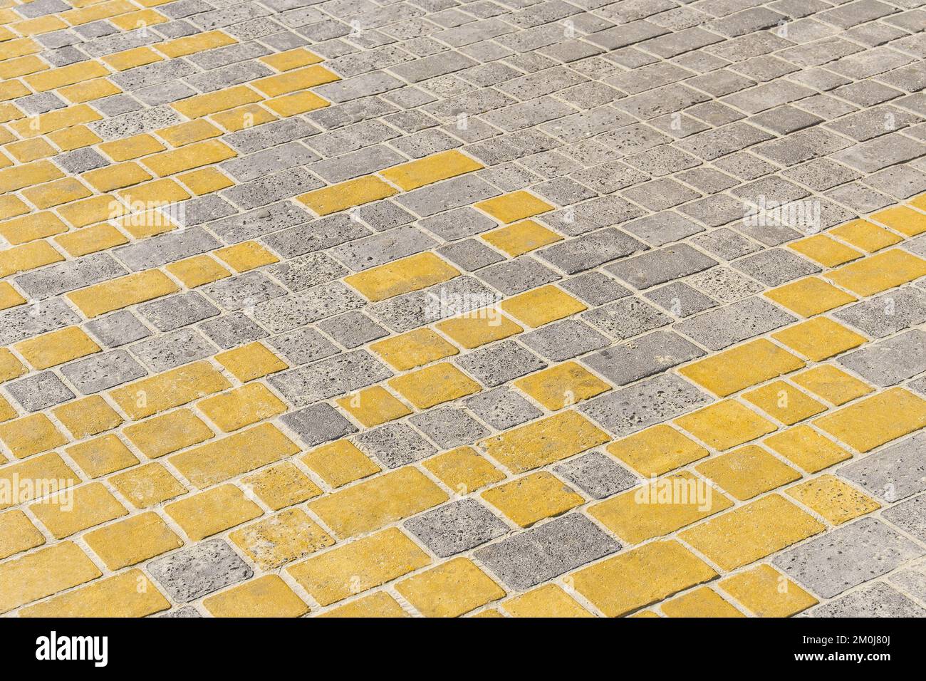 Yellow and grey paving tile floor mosaic urban texture street road ...