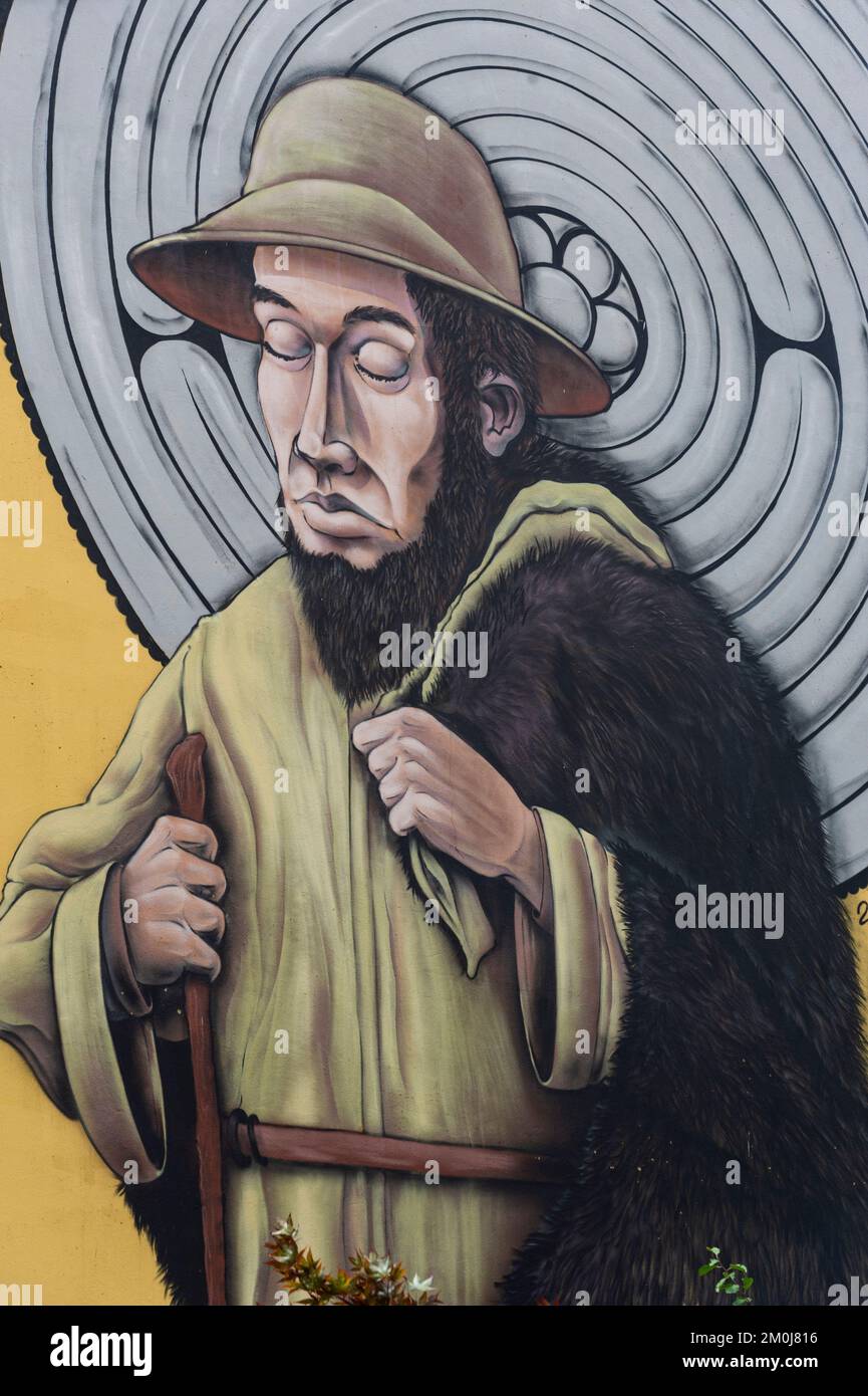 mural of the via francigena, berceto, italy Stock Photo - Alamy