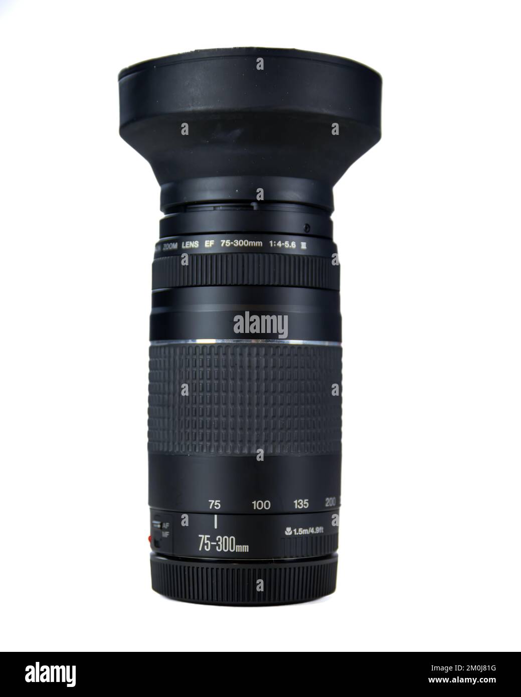 A vertical shot of telescopic lens on the white background Stock Photo ...