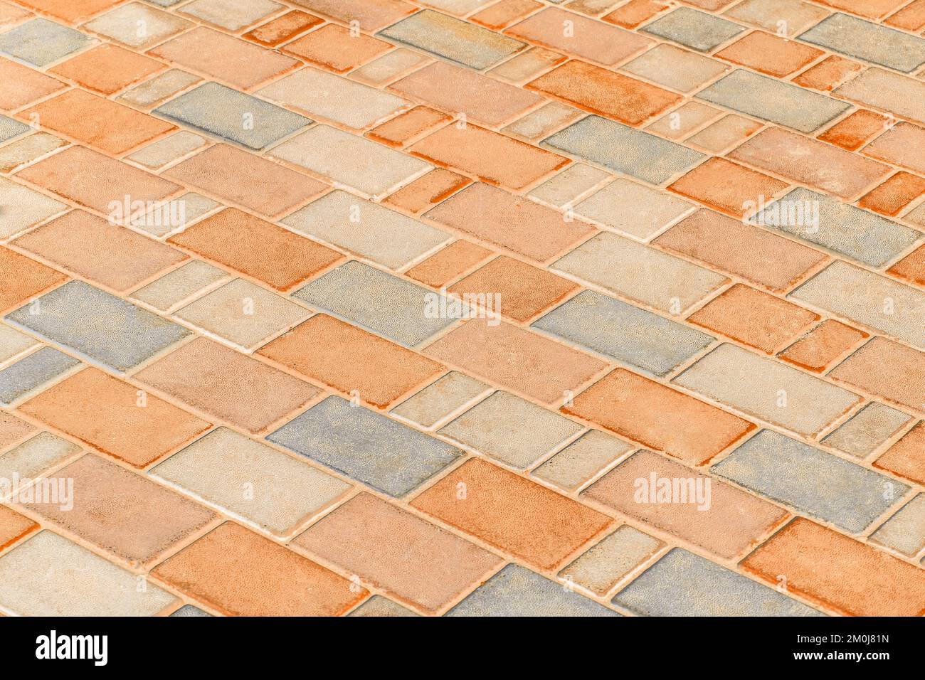 Brown colored stone paving slabs floor tile urban texture street ...