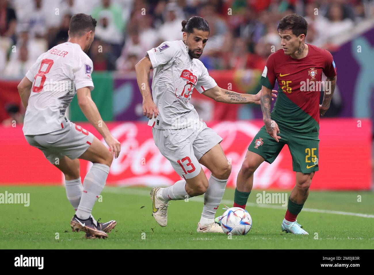 Ricardo Rodriguez of Switzerland and Otavio of Portugal in action ...