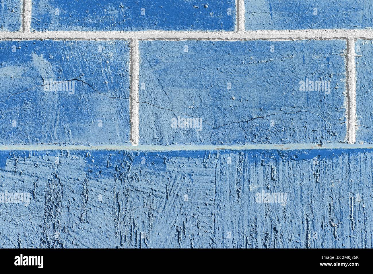 Blue paint wall brick blocks exterior facade texture background Stock ...