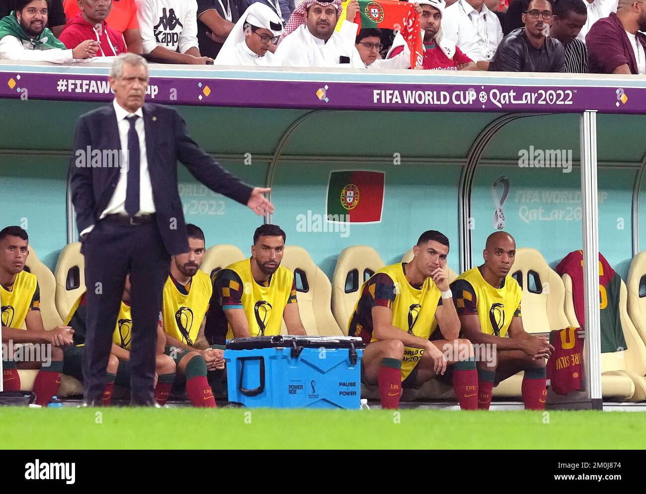 Portugal's Cristiano Ronaldo (second right) on the bench during the ...