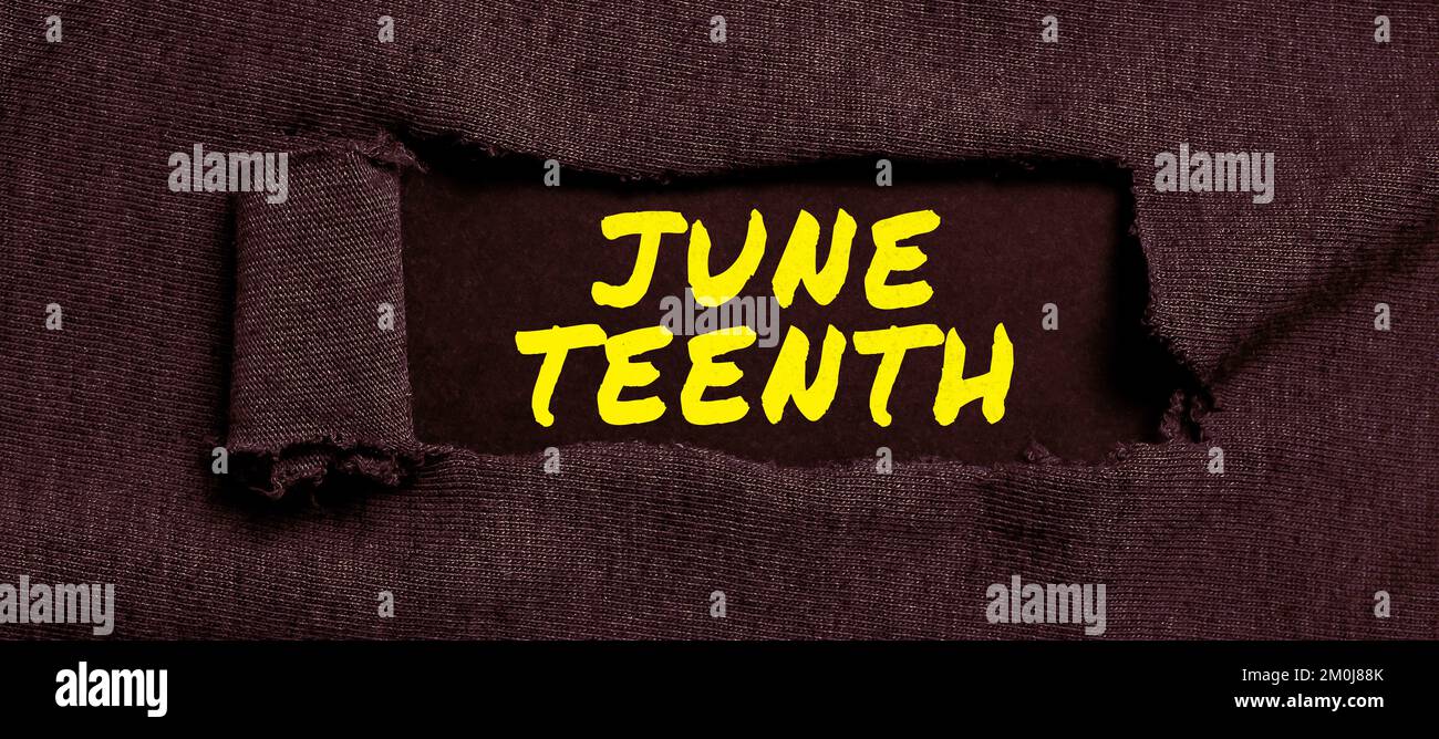 Text showing inspiration June Teenth. Concept meaning legal holiday in ... Text showing inspiration June Teenth. Concept meaning legal holiday in ...