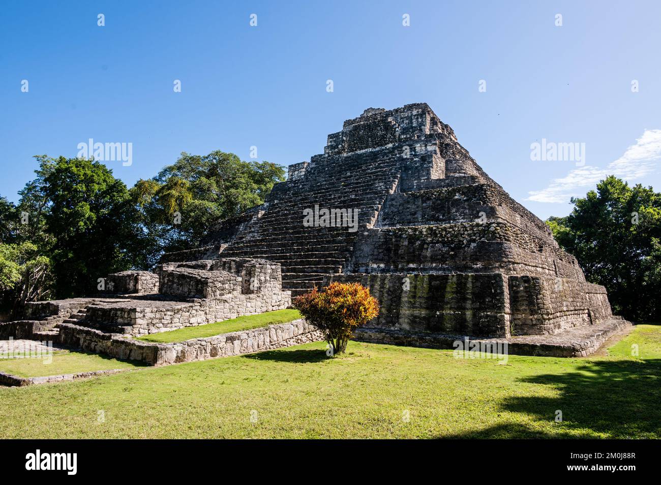 Ancient Pyramid in Chacchoben Mayan Site, Mexico Stock Photo - Alamy