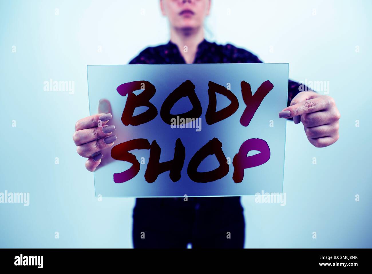 Sign displaying Body Shop. Internet Concept a shop where automotive ...