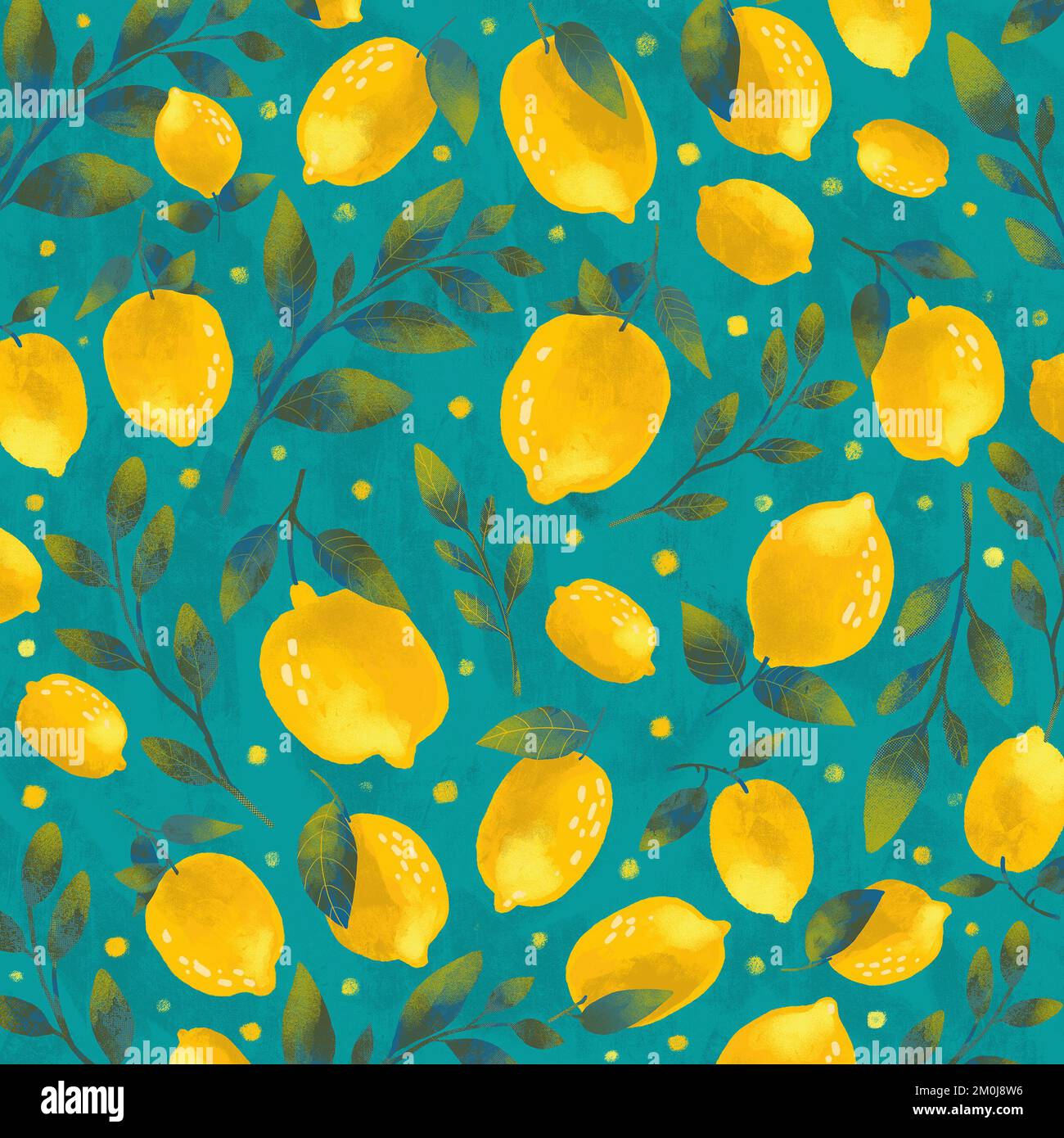 Background with lemons and branches, splash screen for design. Digital ...