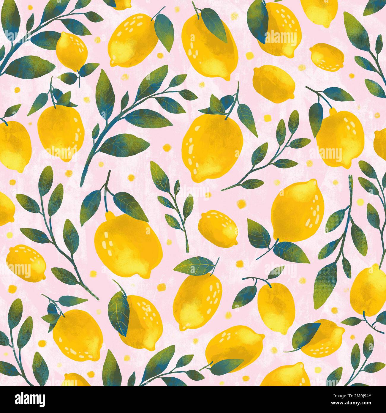 Background with lemons and branches, splash screen for design. Digital ...