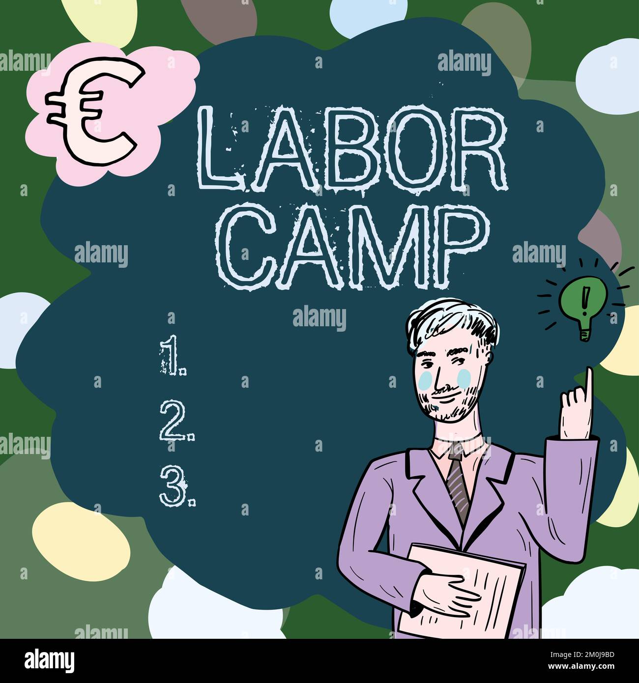 Sign displaying Labor Camp. Conceptual photo a penal colony where ...