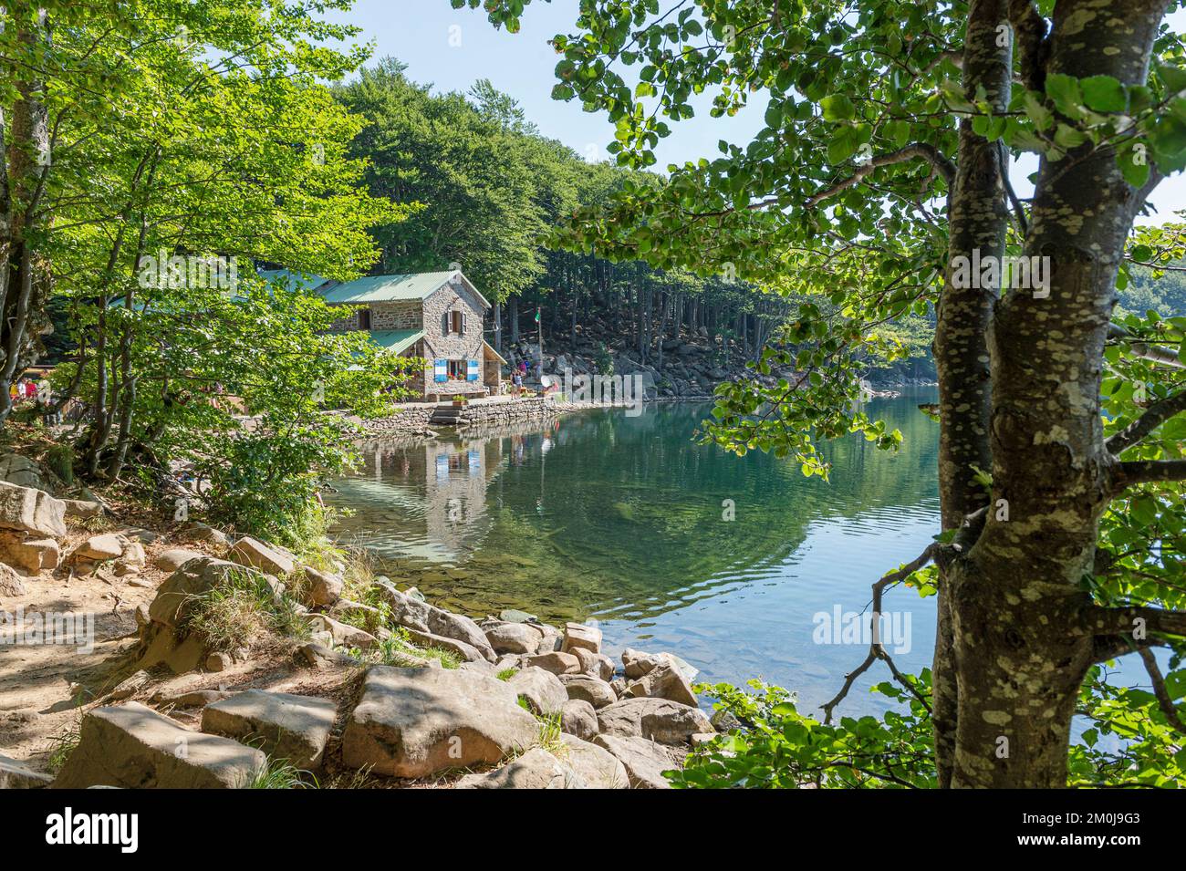 mariotti refuge and santo lake, berceto, italy Stock Photo - Alamy