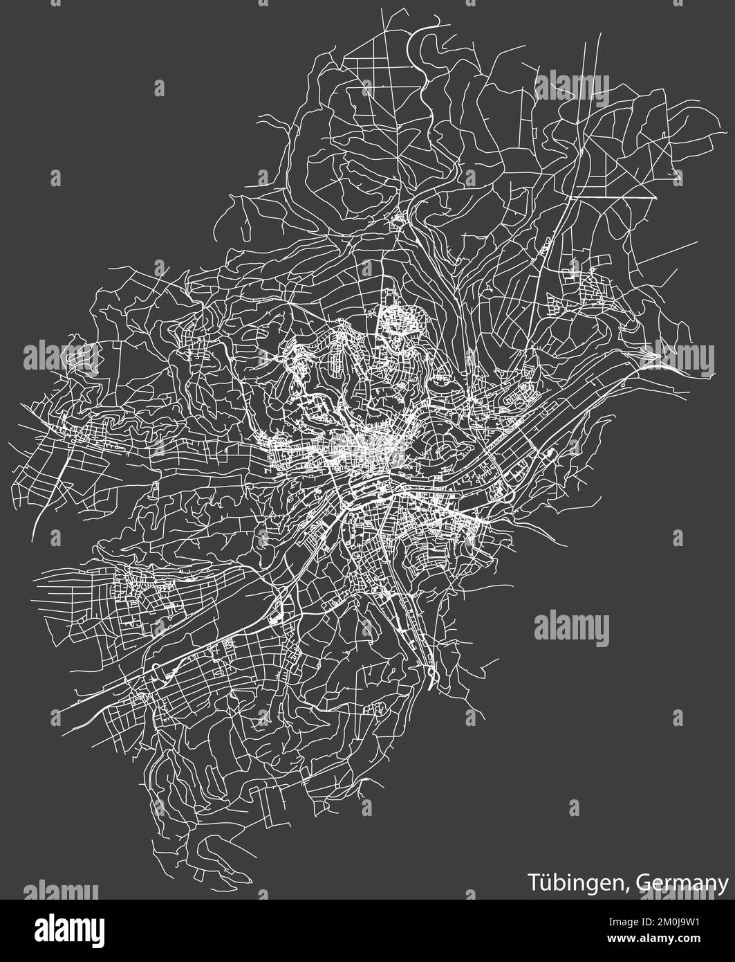 Street roads map of TÜBINGEN, GERMANY Stock Vector Image & Art - Alamy