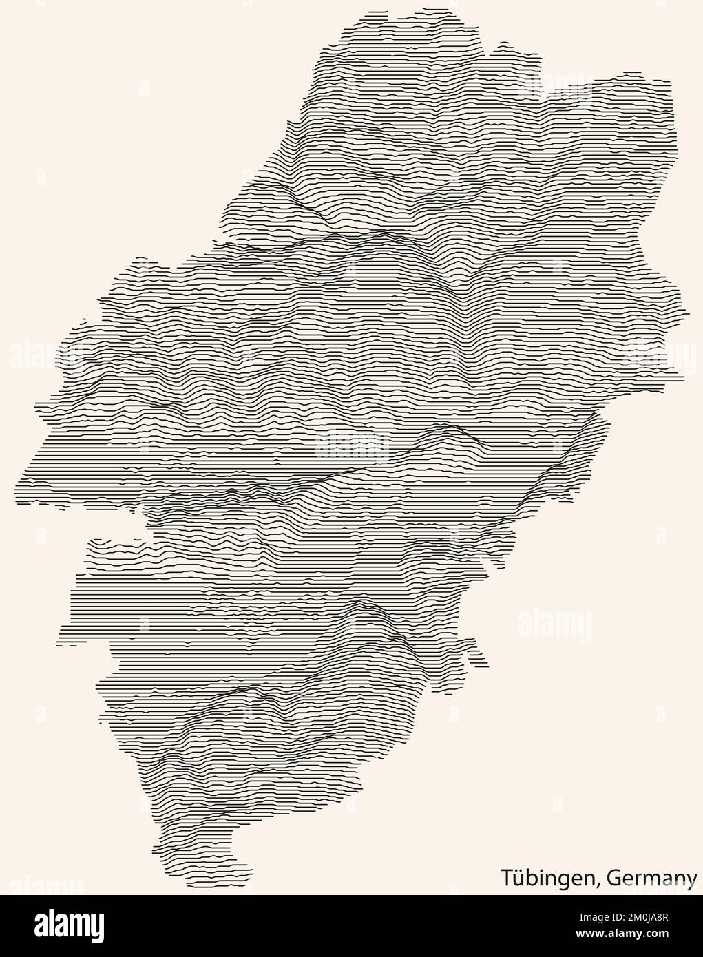 Topographic relief map of TÜBINGEN, GERMANY Stock Vector Image & Art ...