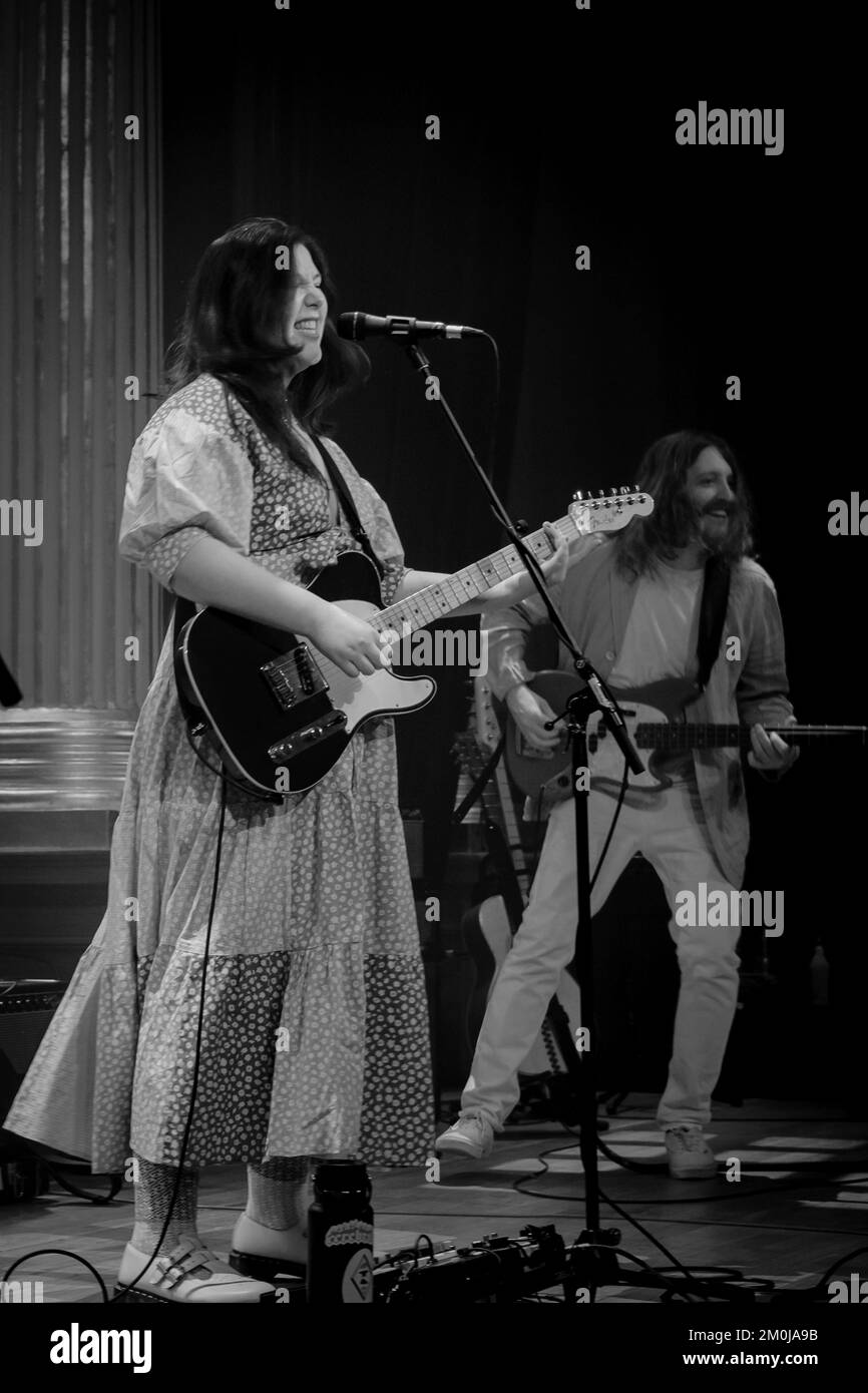 Lucy Dacus live in concert - Jacob Blizard (guitar) and Sarah Goldstone ...