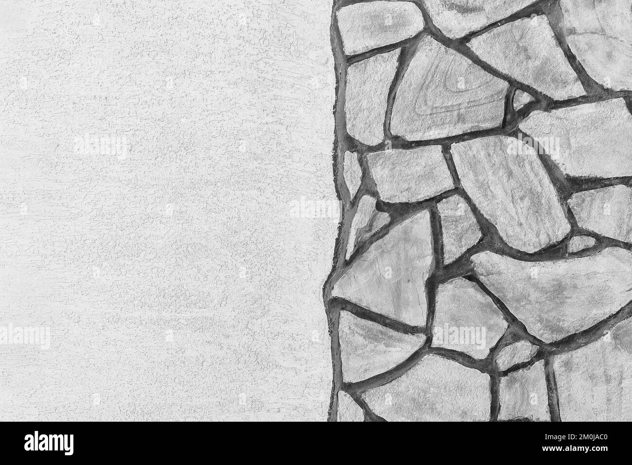 Facade of modern building with grey plaster interior abstract wall and ...