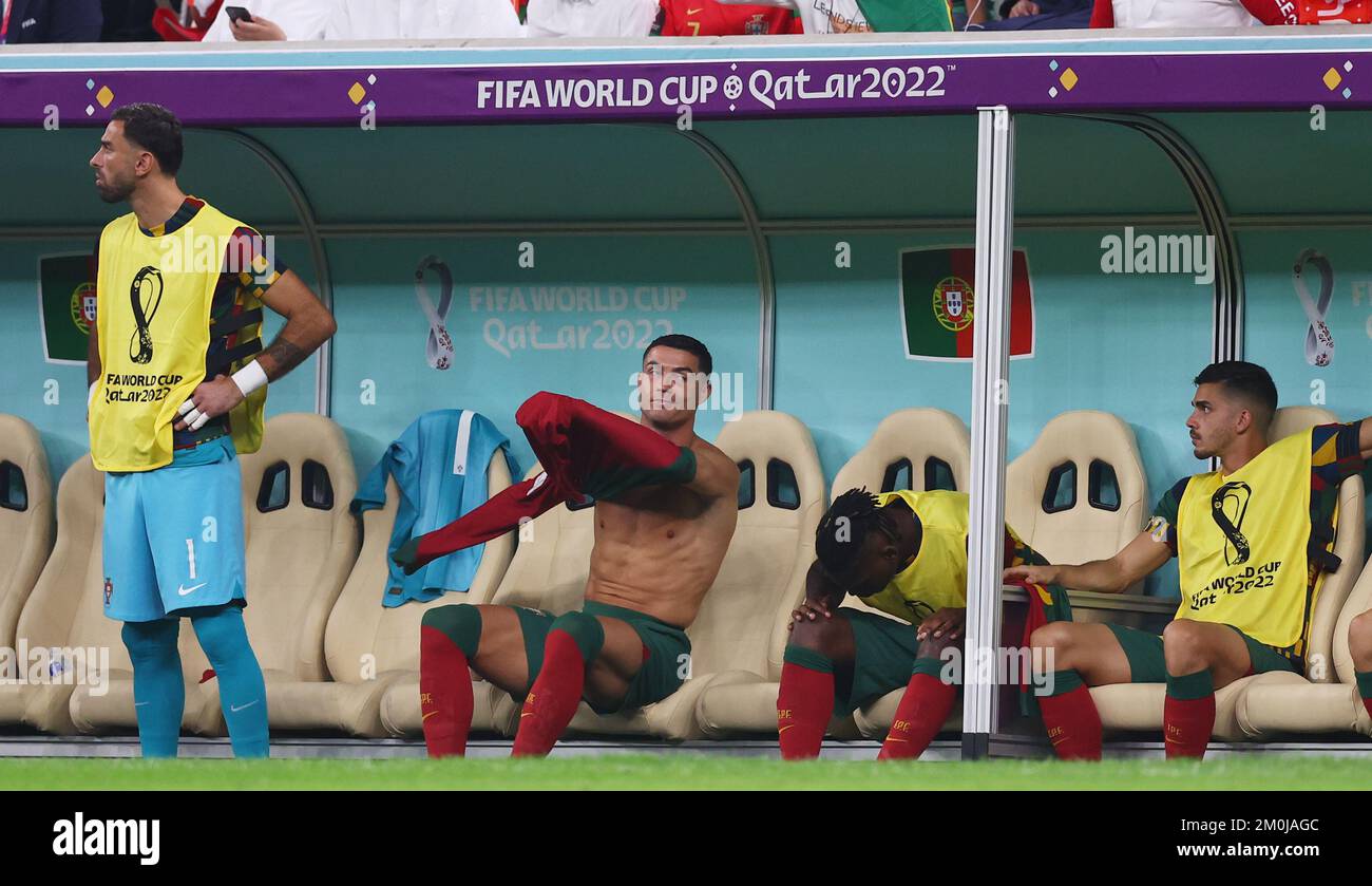 Doha, Qatar, 6th December 2022. Cristiano Ronaldo of Portugal prepares ...