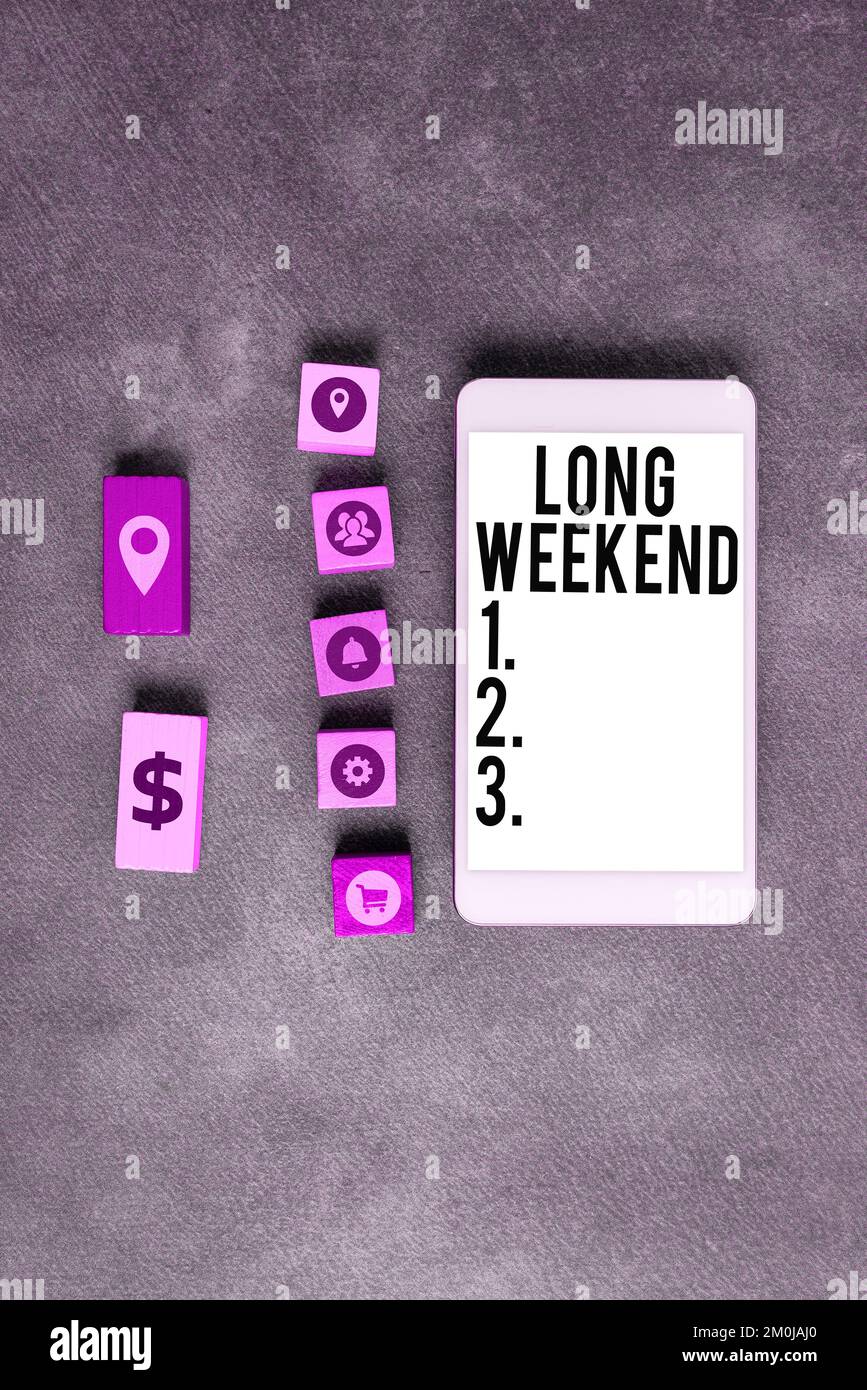 Text showing inspiration Long Weekend. Word Written on prolonged ...