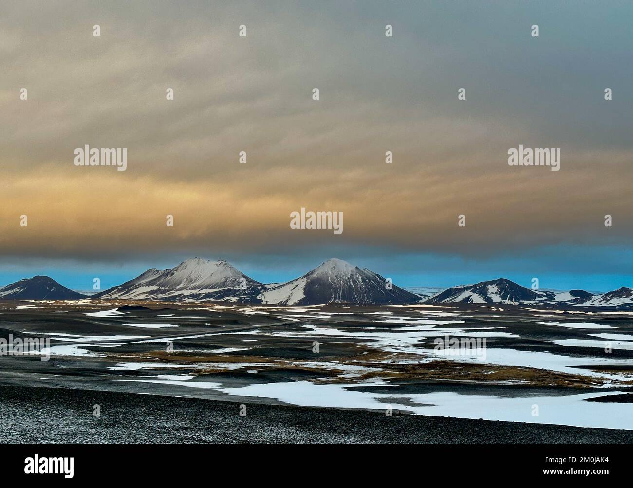 Beautiful mountainous landscape, summits covered with snow Stock Photo ...