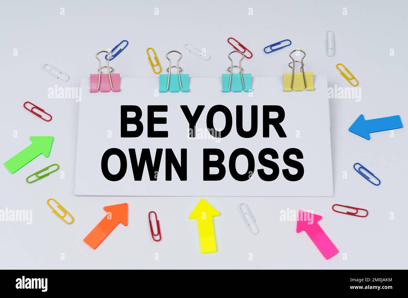 Business and finance concept. On the table there are paper clips and ...