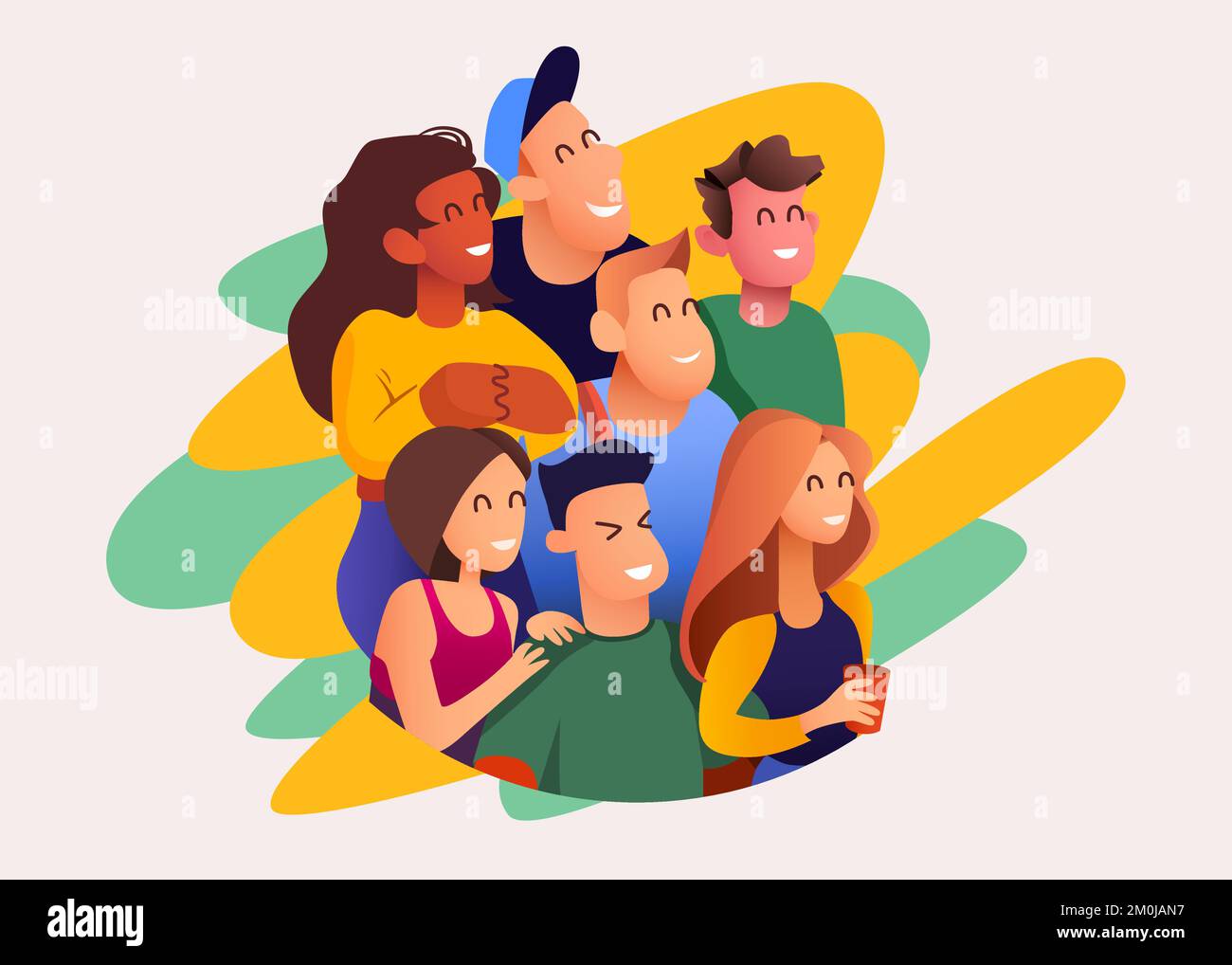 Group of people. Friendship concept. Colorful cartoon style. Vector ...