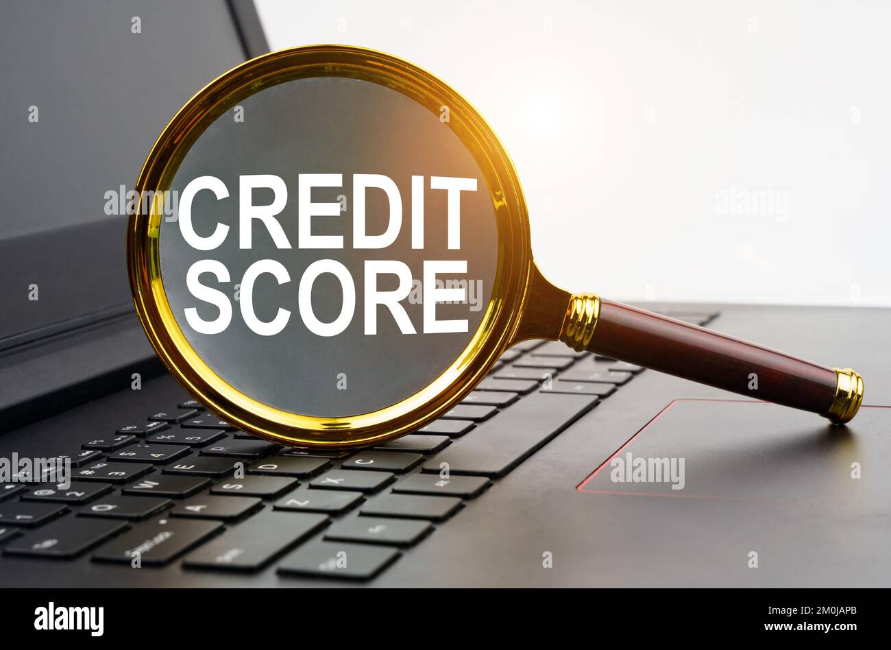 Business and finance concept. There is a laptop on the table with a ...