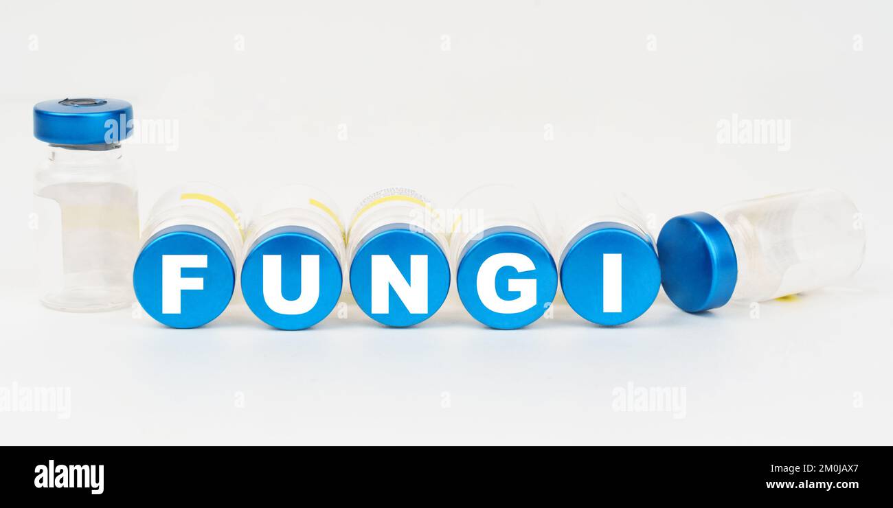 Medicine and health concept. On the blue roofs of the injections it ...