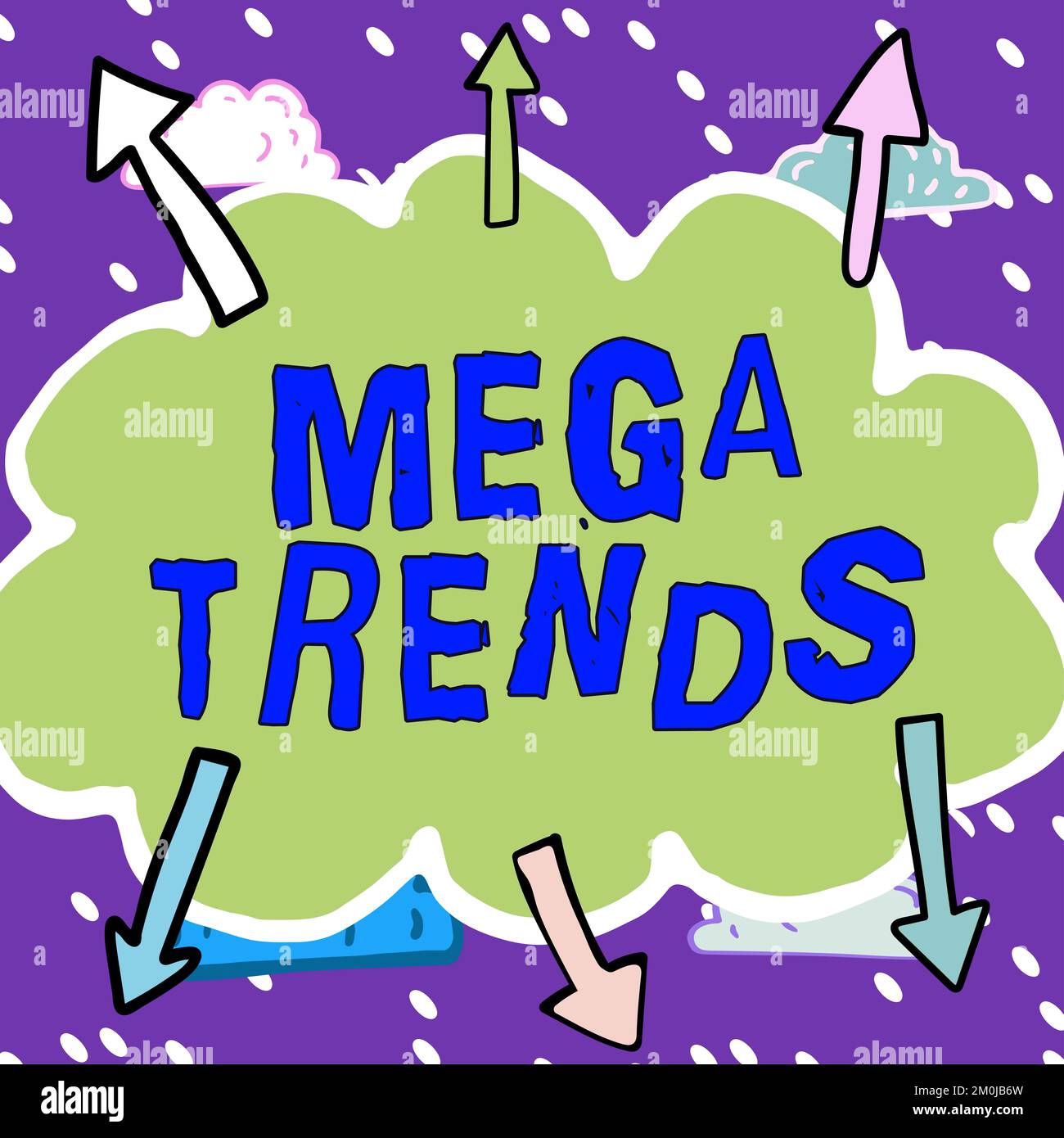 Text caption presenting Mega Trends. Internet Concept powerful ...