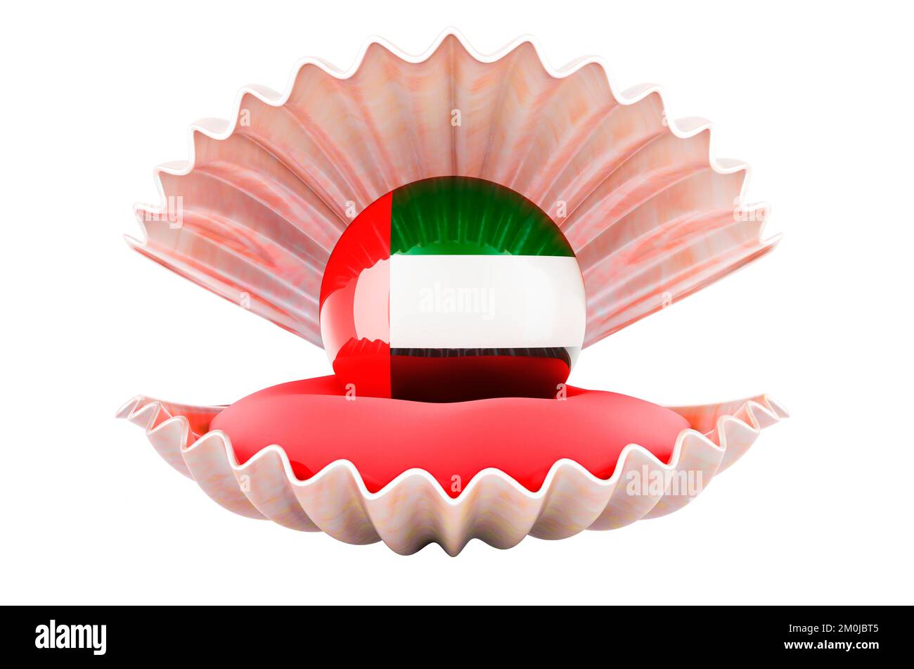 Travel in the UAE, concept. Pearl with the United Arab Emirates flag ...
