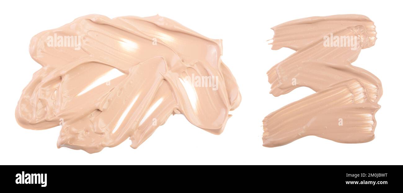 Beige liquid foundation makeup isolated on white background Stock Photo ...