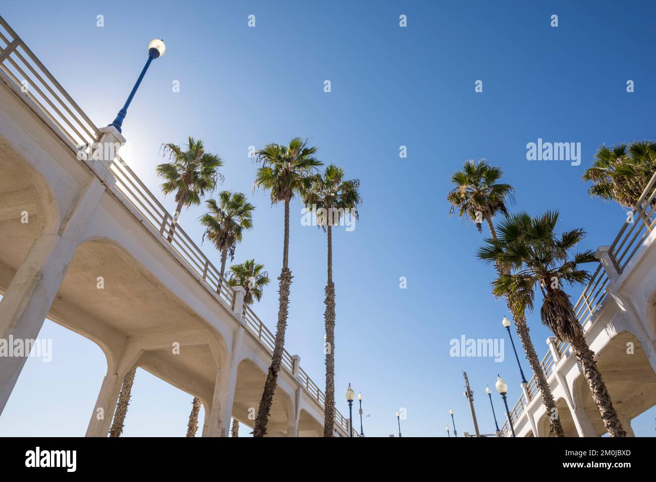 A view of the walkways leading to Oceanside Pier. Oceanside, California ...