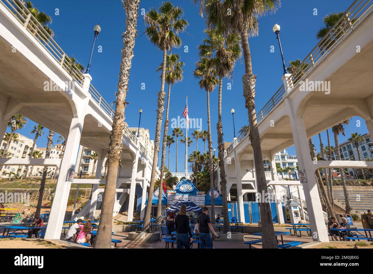 A view of the walkways leading to Oceanside Pier. Oceanside, California, USA Stock Photo - Alamy