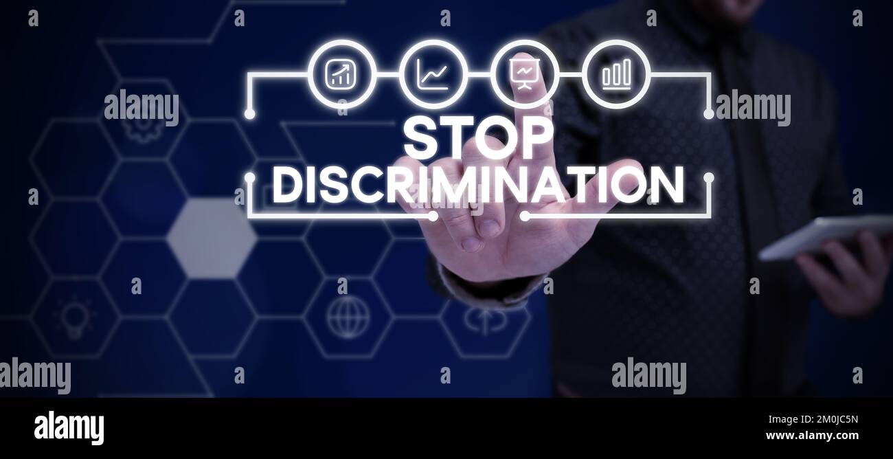 Conceptual display Stop Discrimination. Concept meaning Prevent Illegal ...