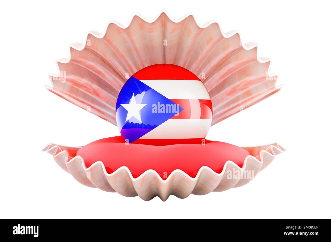Travel in Puerto Rico, concept. Pearl with Puerto Rican flag inside ...