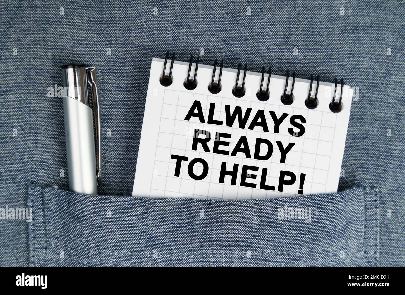 Business and finance concept. In my pocket is a pen and a notebook with the inscription - Always ...