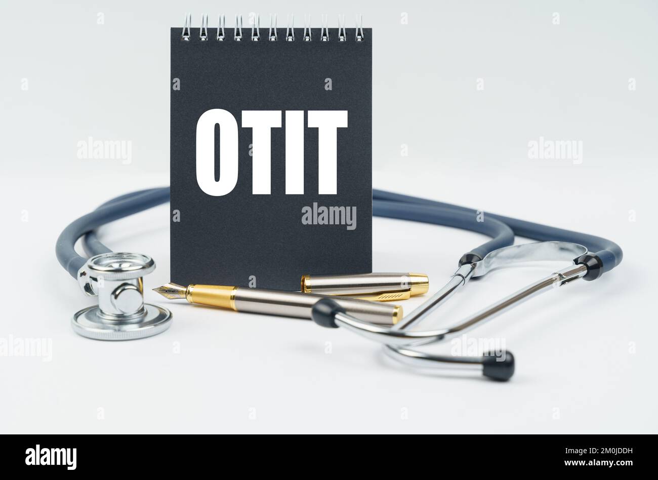 Medicine and health concept. On a white background lies a stethoscope ...