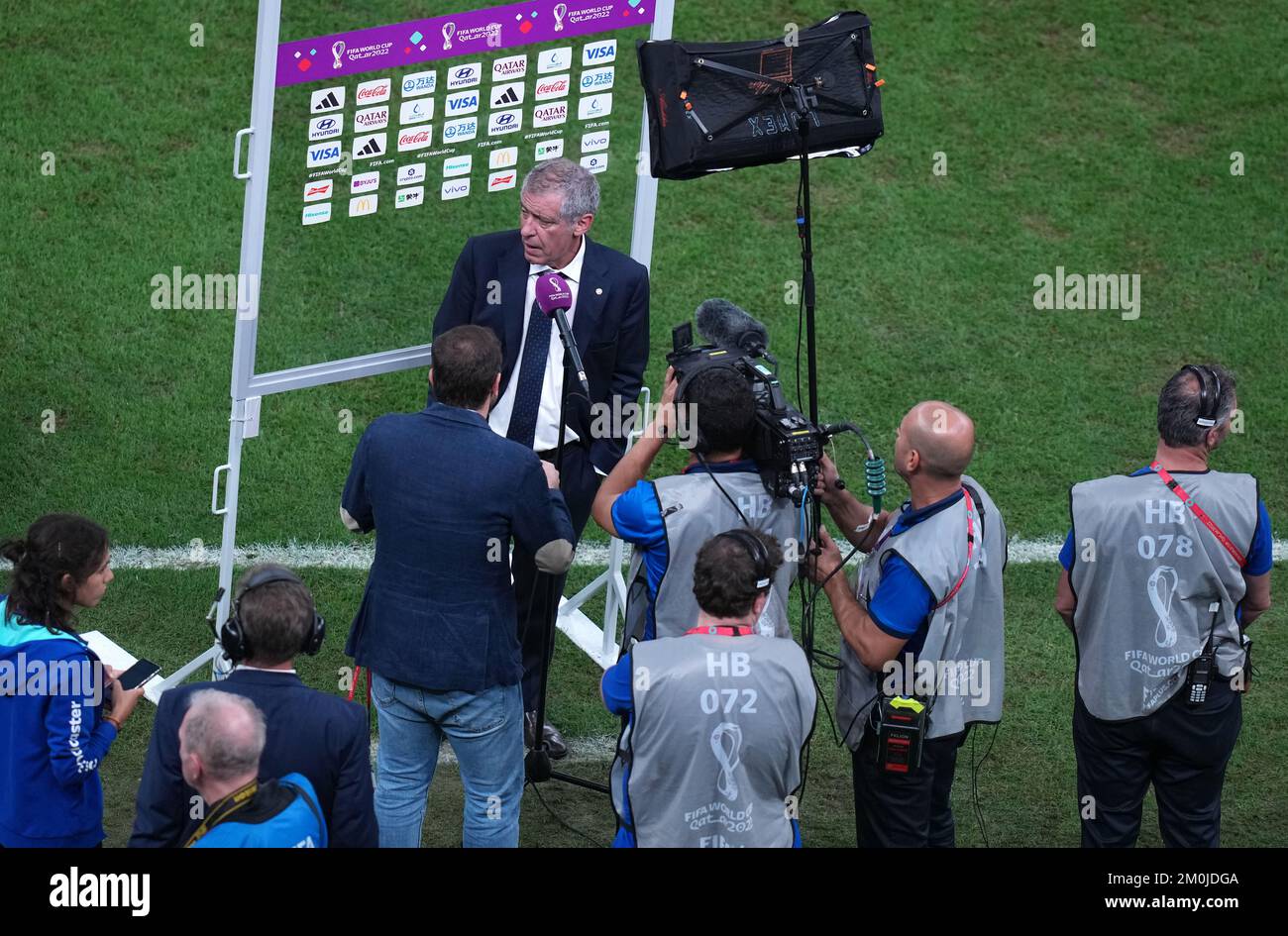 Portugal manager Fernando Santos is interviewed after the FIFA World ...