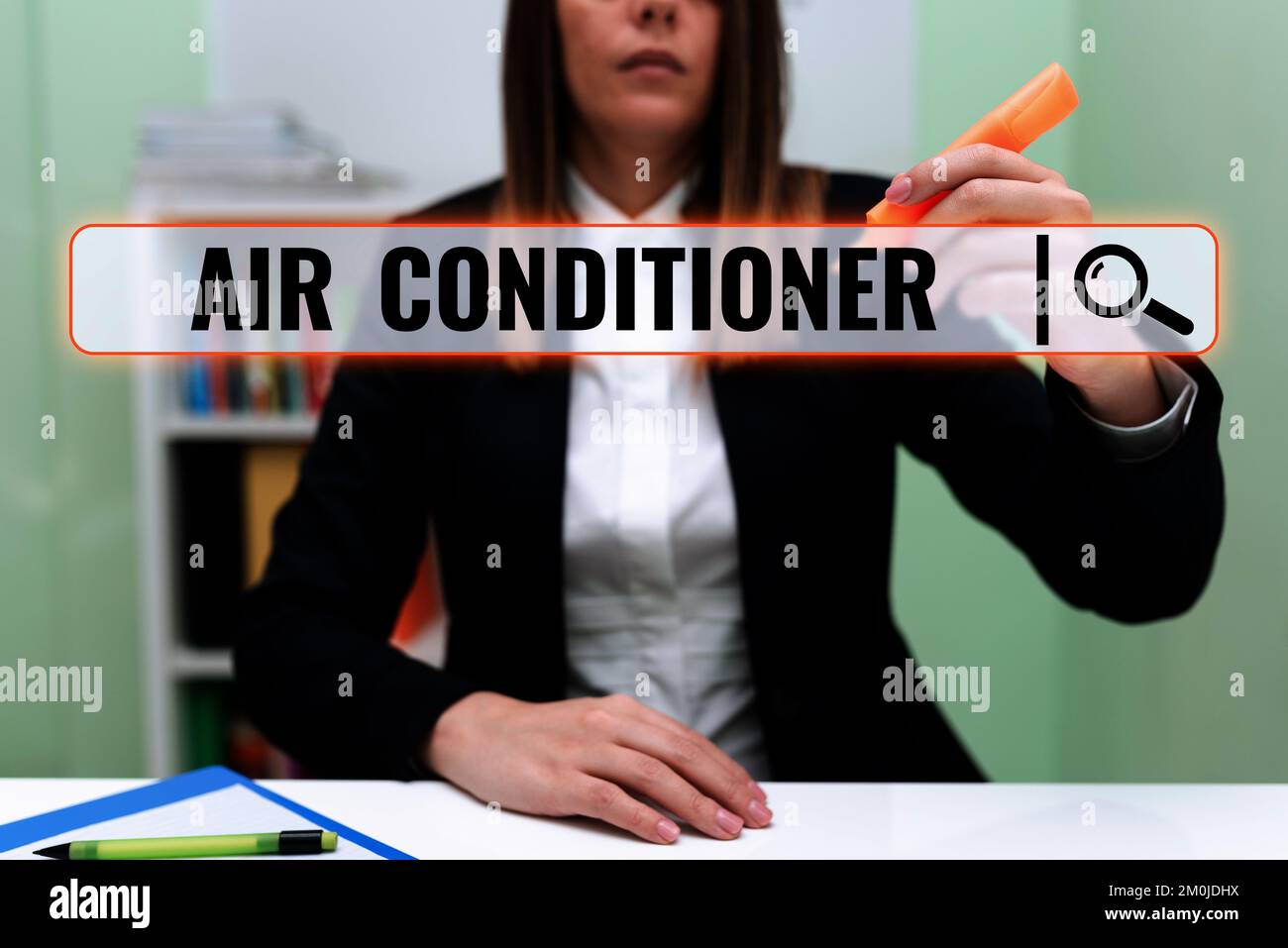 Text sign showing Air Conditioner. Concept meaning apparatus for ...