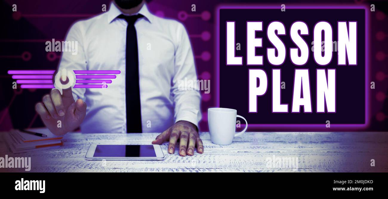Inspiration showing sign Lesson Plan. Business idea a teacher's ...