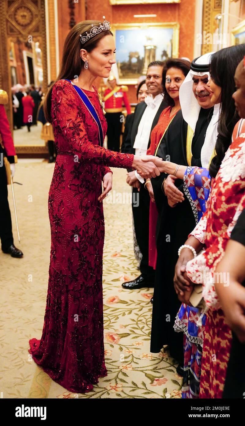 The Princess of Wales during a Diplomatic Corps reception at Buckingham ...