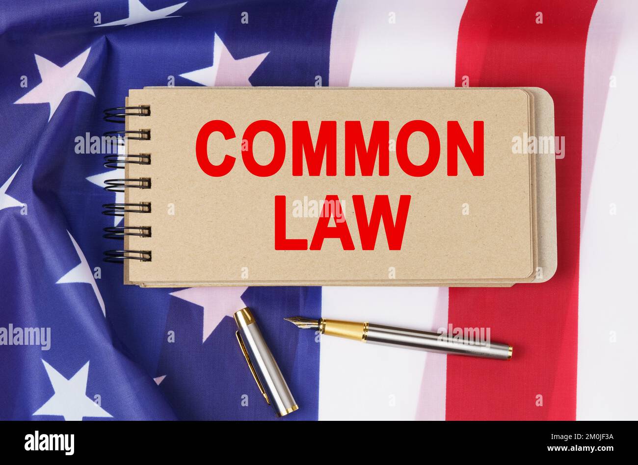 Law and order concept. Against the background of the flag of the United ...