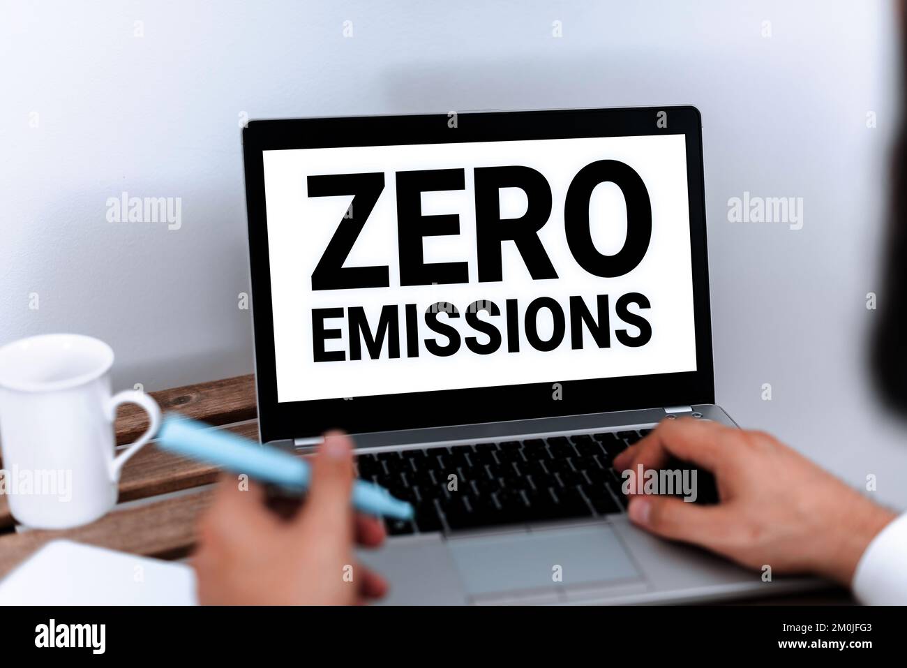 Conceptual caption Zero Emissions. Concept meaning emits no waste ...