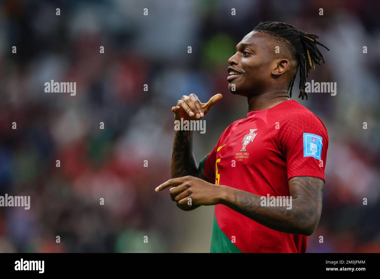 Doha, Qatar. 06th Dec, 2022. Rafael Leao player of Portugal during a ...